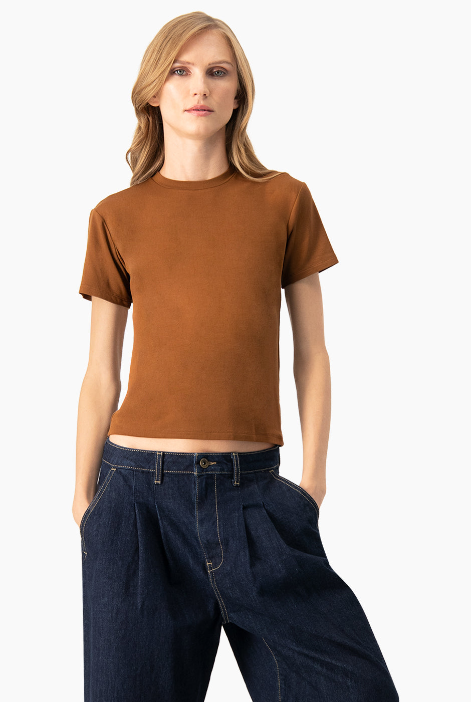 Playera Básica Recta Café Oscuro - Ivonne