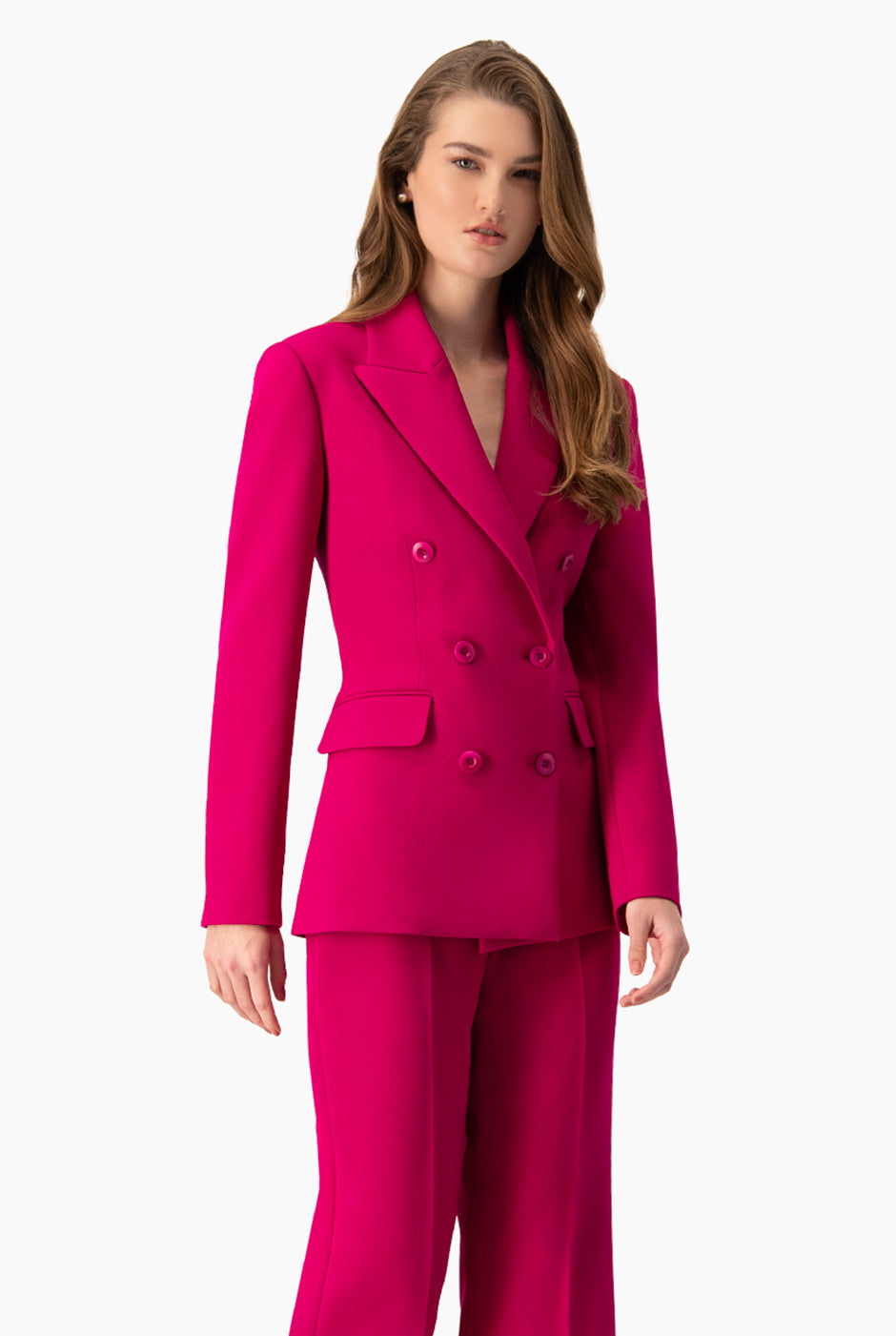 Saco Cruzado Fucsia - Elegancia y Estilo Formal