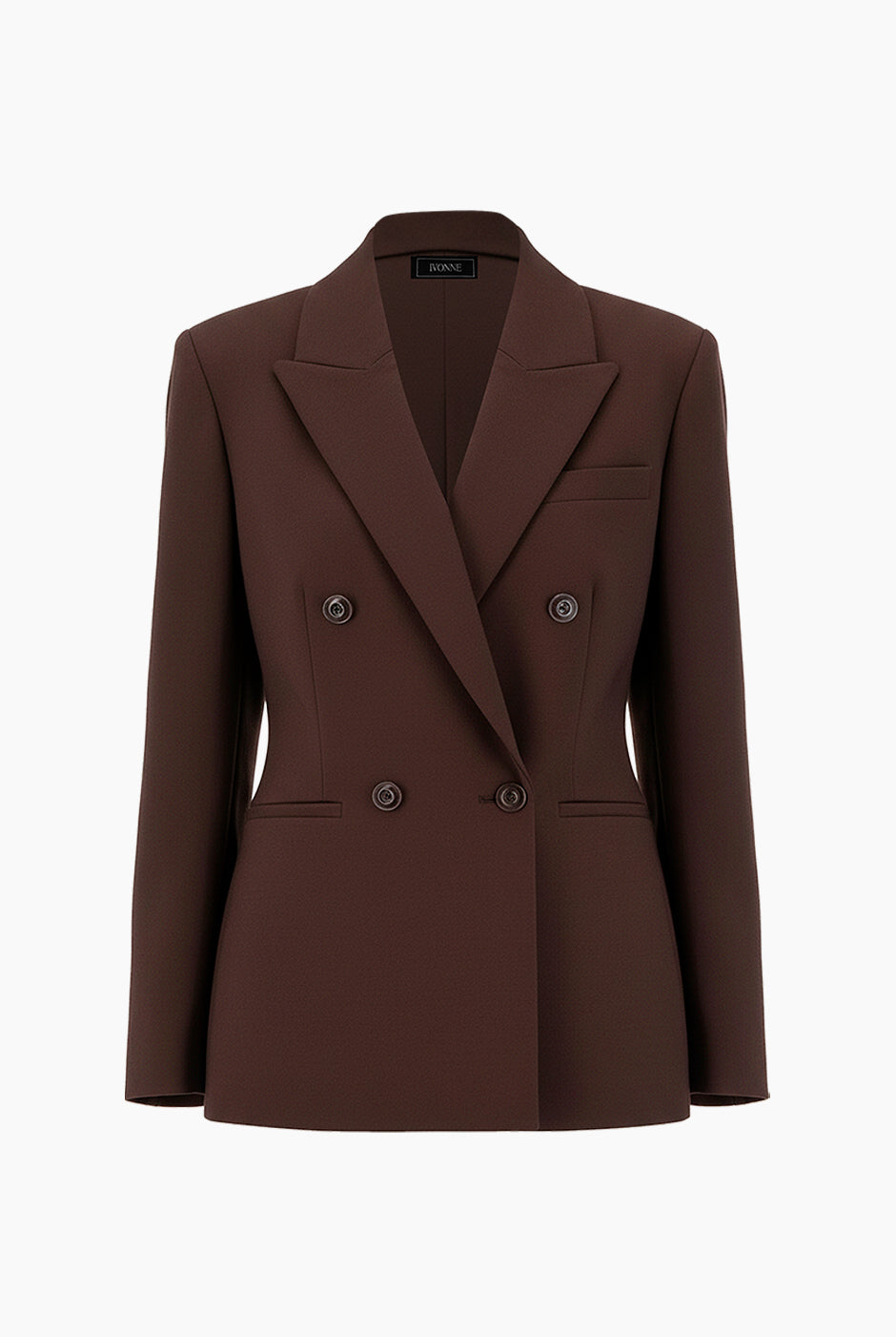 Elegante Saco Sastreado Café con Doble Botonadura