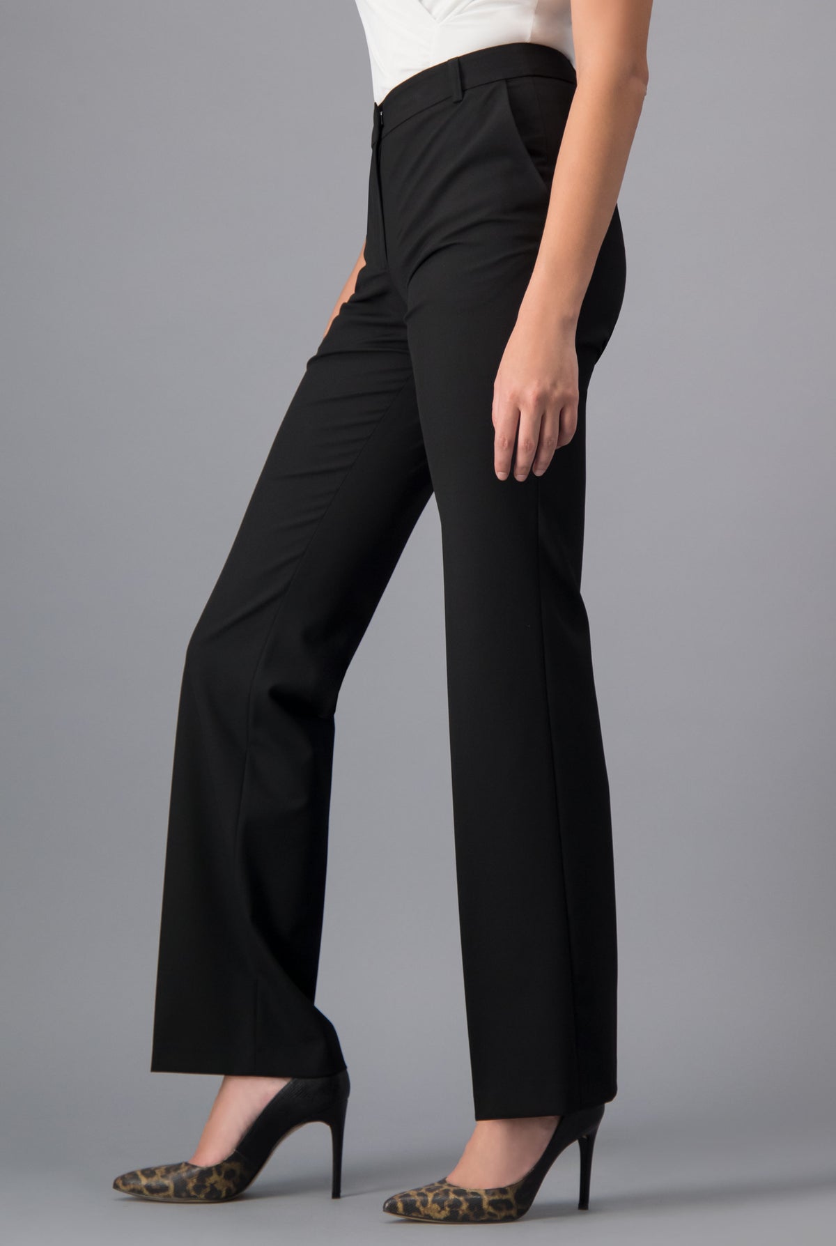 Pantalón recto presillas Negro Negro Ivonne